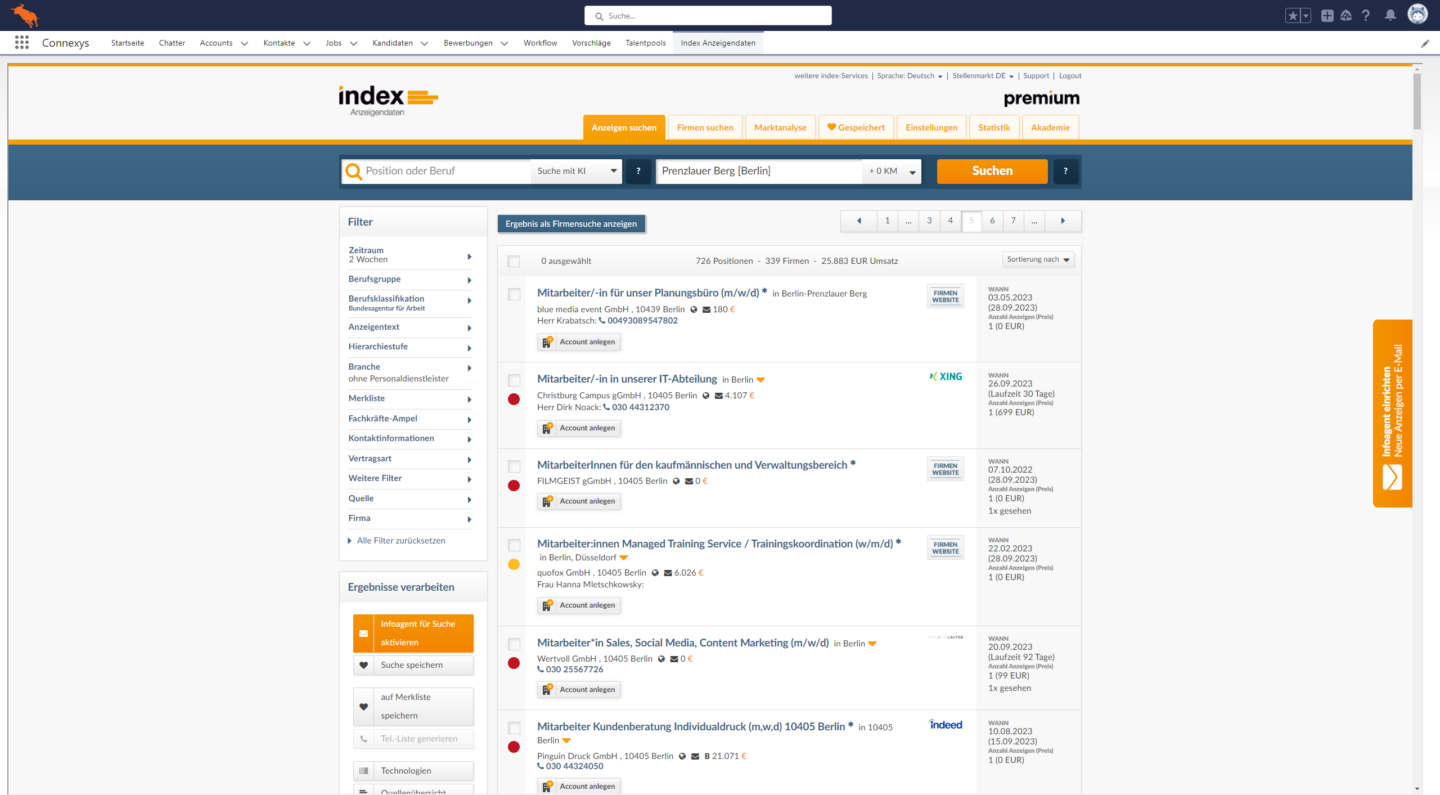 Einfaches Kandidaten-Matching mit index Anzeigendaten und Bullhorn