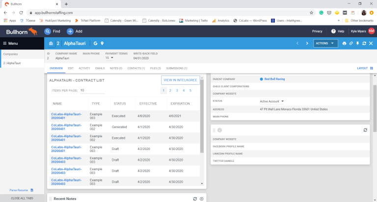 IntelAgree | Bullhorn